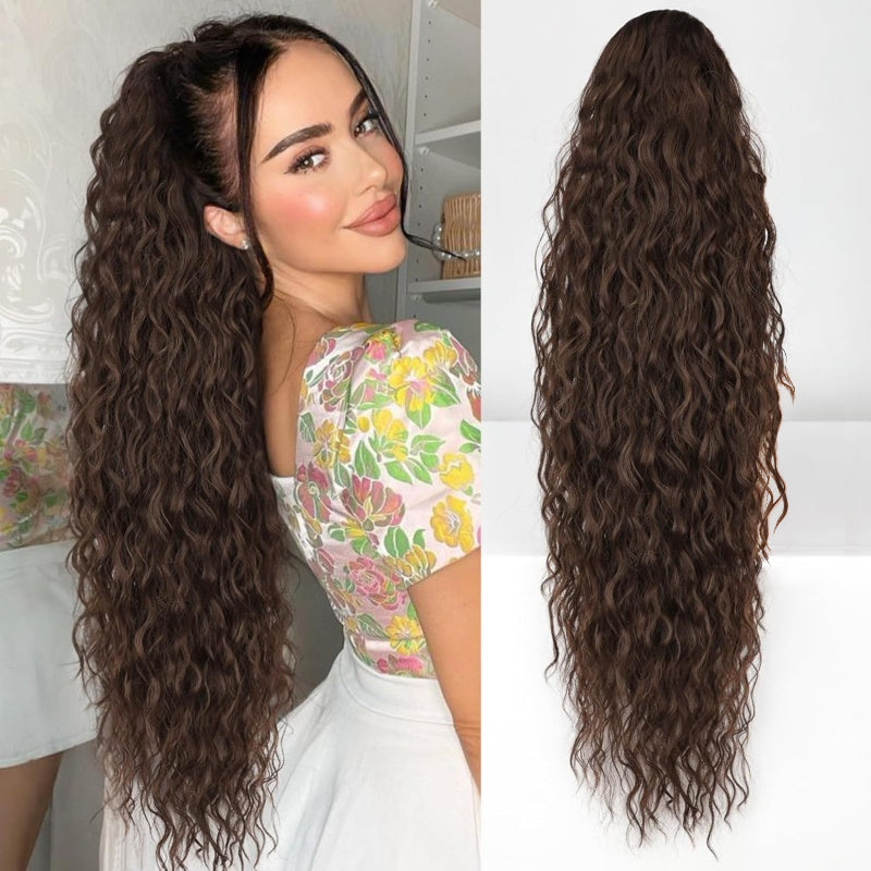 💜 LAST DAY PROMOTION - 50%OFF💜Curly Wavy Frizzy Hair Extension with Po ...